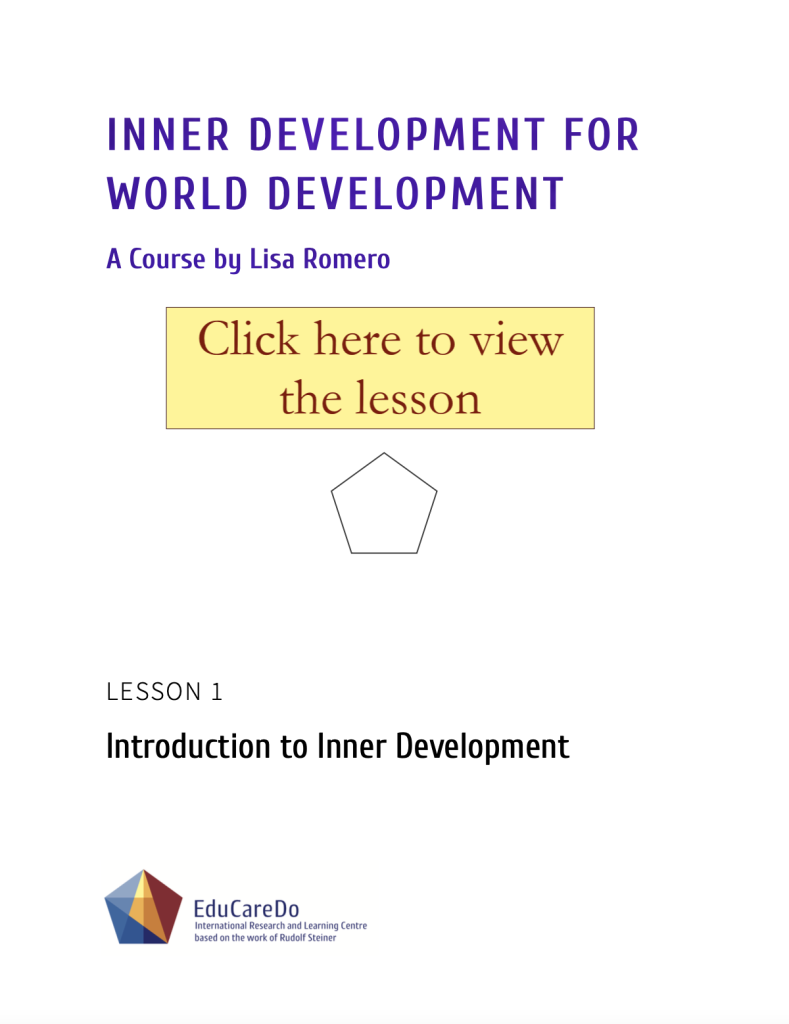 Lesson 1 – Inner Work Path & Meditation through Rudolf Steiner's Anthroposophy by Lisa Romero